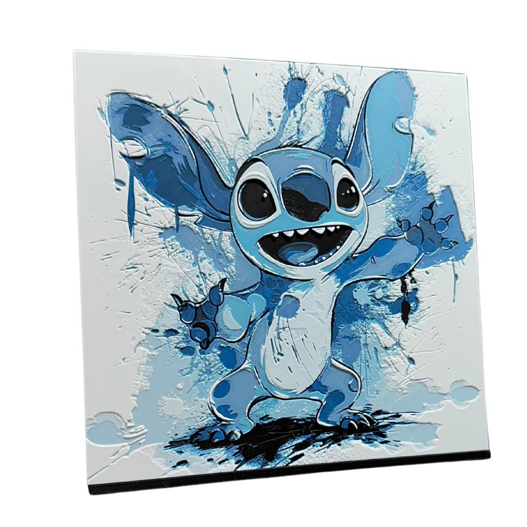Stitch - Say Hi 3D Printed Wall Art – Unique & Bold Home Decor ...