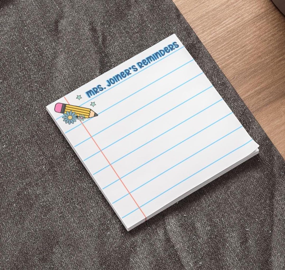 Personalized Teacher Reminder Sticky Note, Customizable Post-it Notes ...