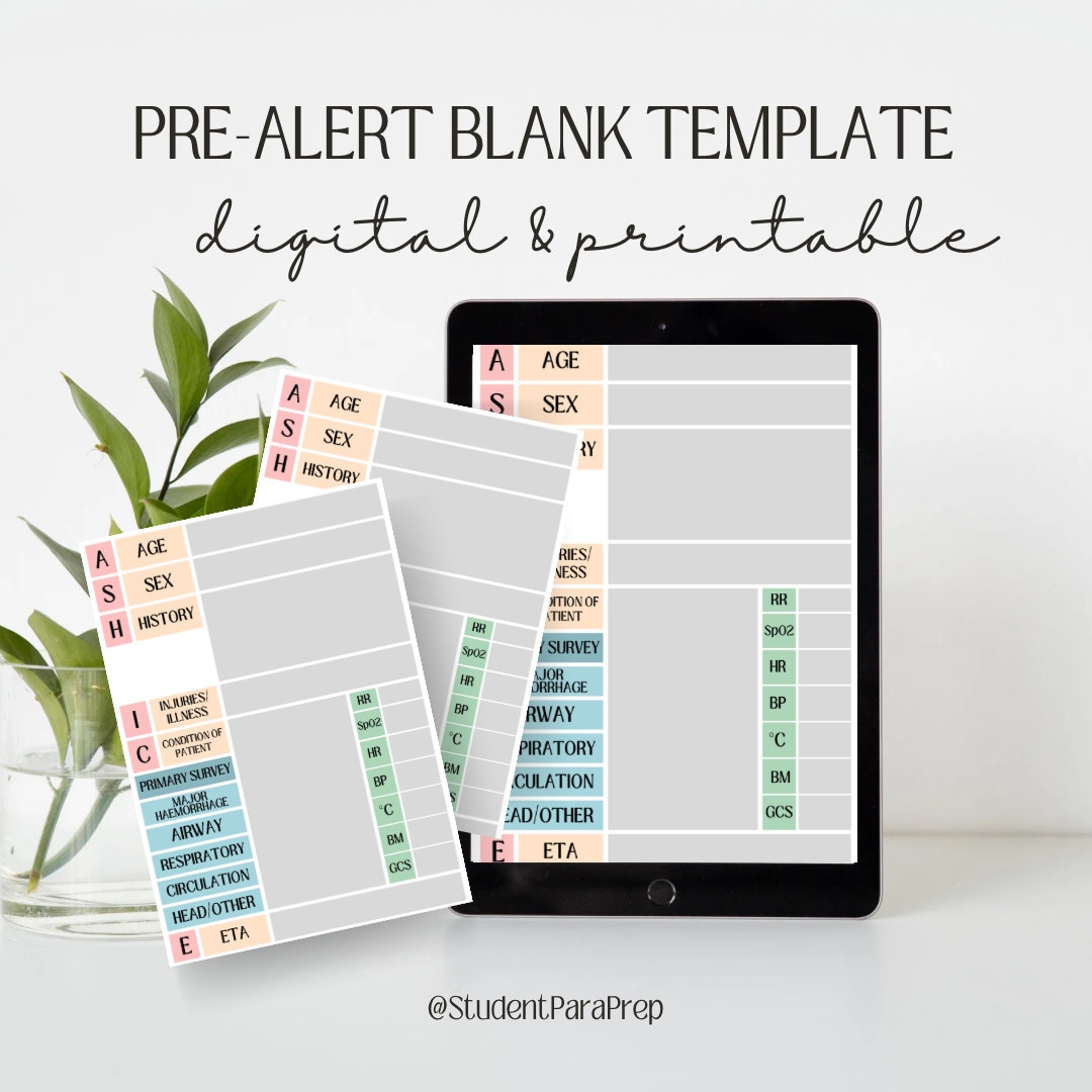 Pre-alert Blank Flashcard Template - Etsy