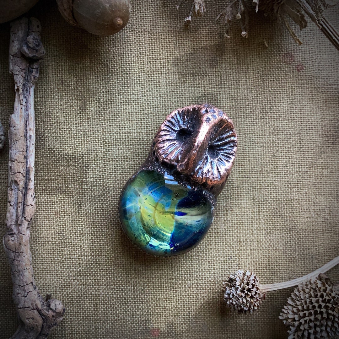 Owl and Lampwork Glass Galaxy Animal Totem Talisman Amulet Spirit Guide ...