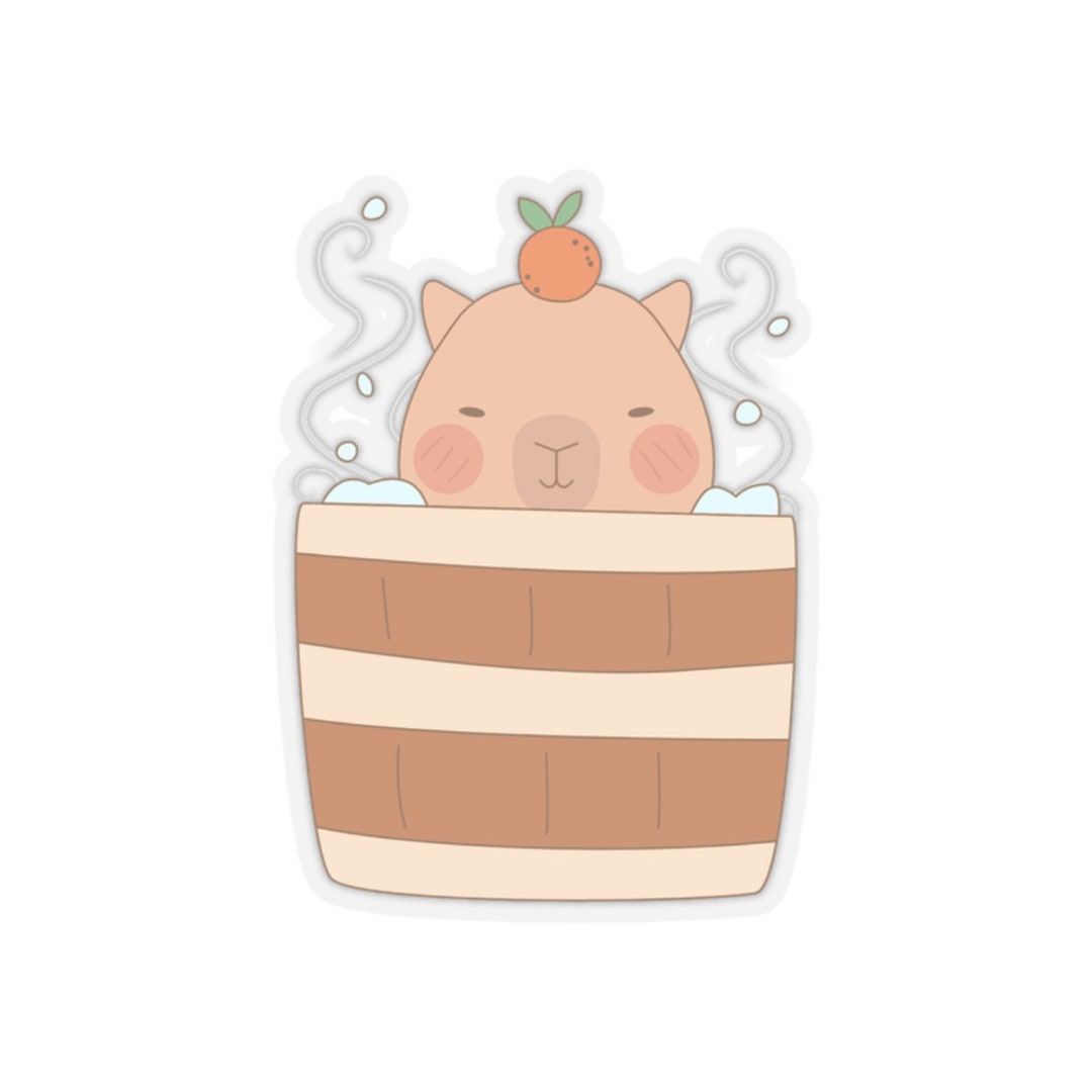 Capybara Soaking in Hot Tub Sticker - Etsy