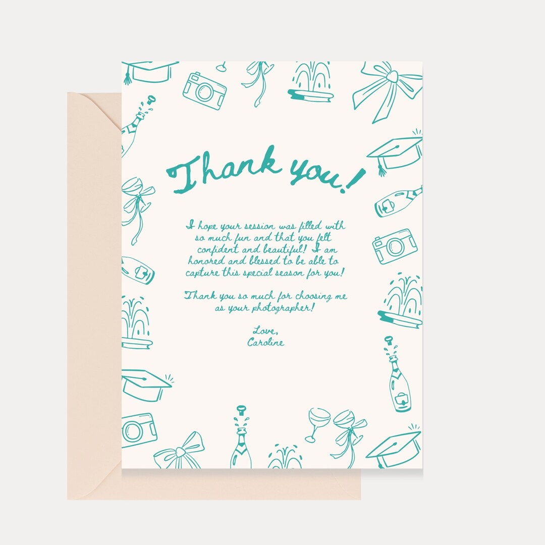 Photographer Thank You Template, Photographer Thank You Card ...