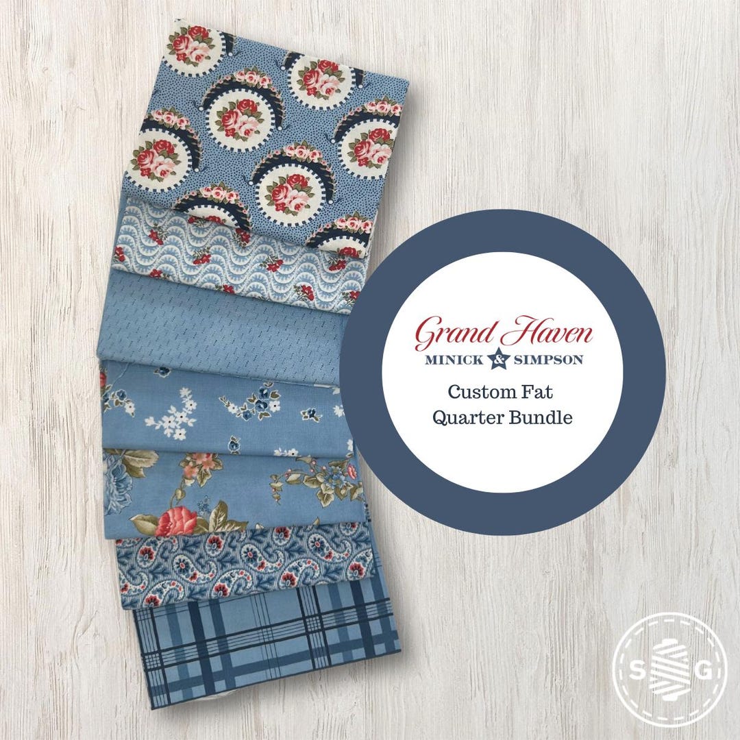 Grand Haven Custom Fat Quarter Light Blue Colorway Bundle by Minick ...