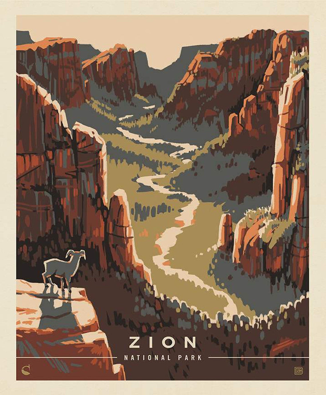 National Parks Zion Poster Panel by Anderson Design Group for - Etsy