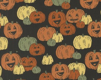 Moda Home Sweet Haunt by Stacy Iest Hsu - Pumpkin Print on Midnight ...