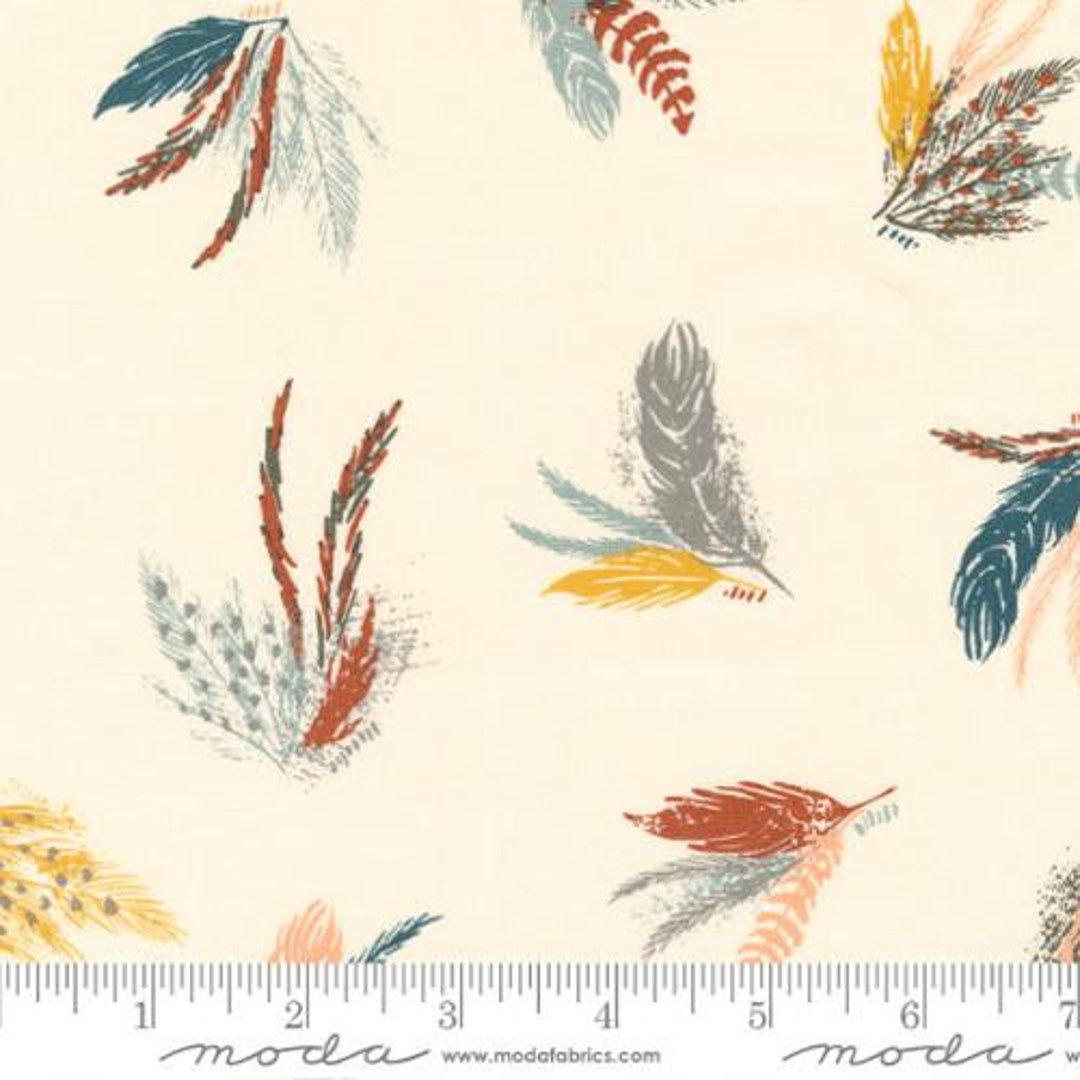 Woodland and Wildflowers Cream Feather Yardage by Fancy That Design ...