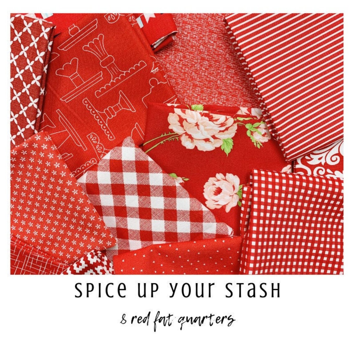 Spice up Your Stash 8 Red Fat Quarters Curated Fat Quarter - Etsy