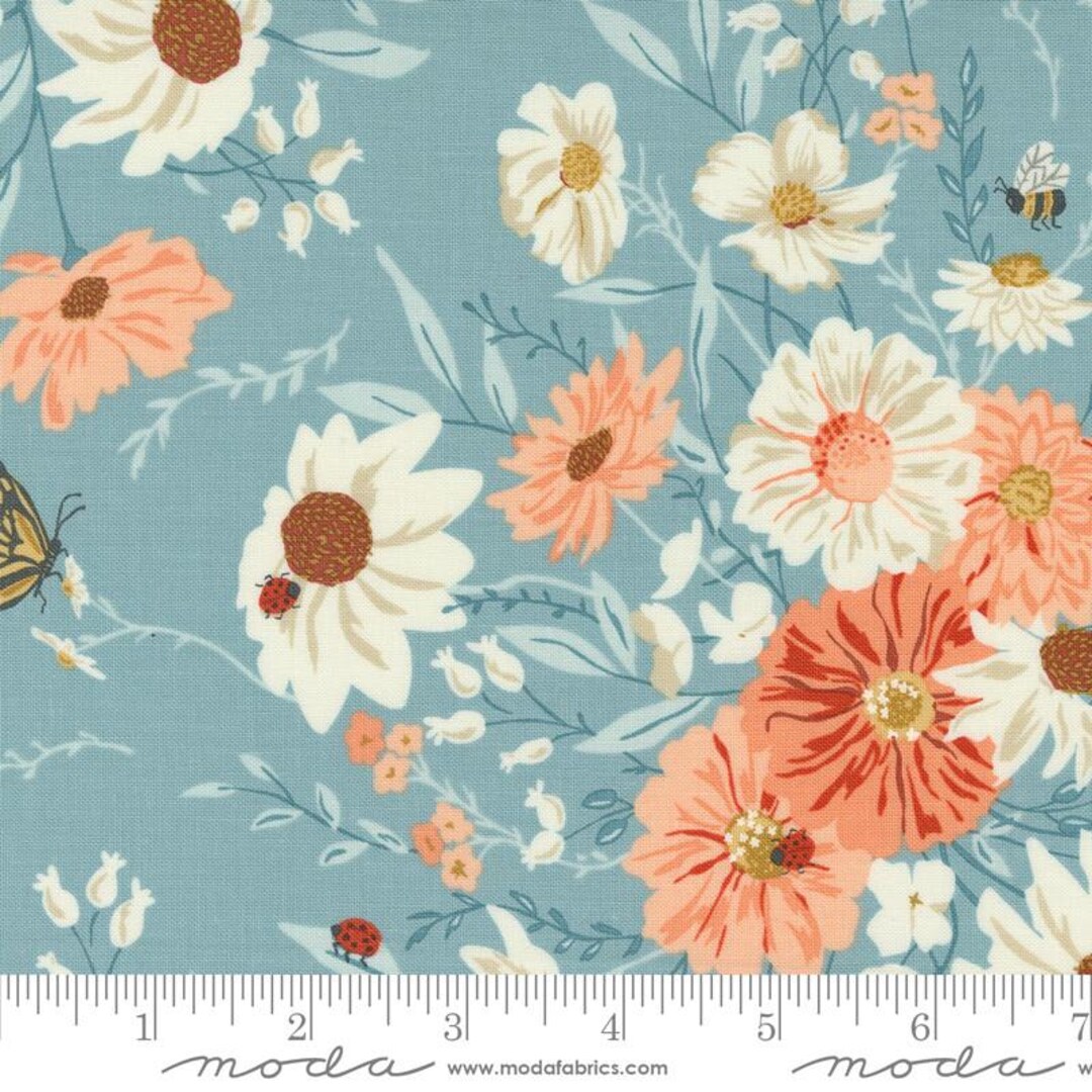 Farmstead Farm Fresh Flowers Mountain Stream Yardage by Stacy Iest Hsu ...