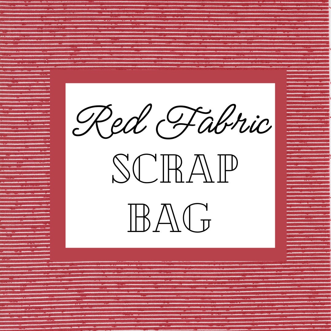 Red Fabric Scrap Bag | 100% Percent Cotton Fabric | Two Size Options ...