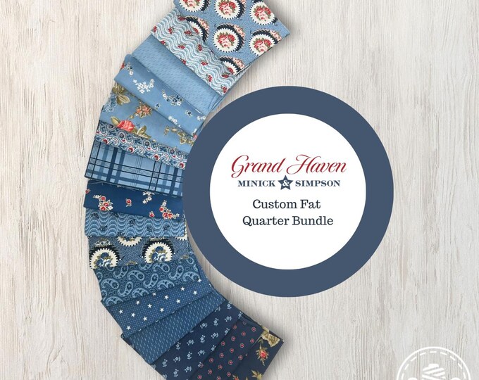 Grand Haven Custom Fat Quarter Blue Coloway Bundle by Minick & Simpson ...
