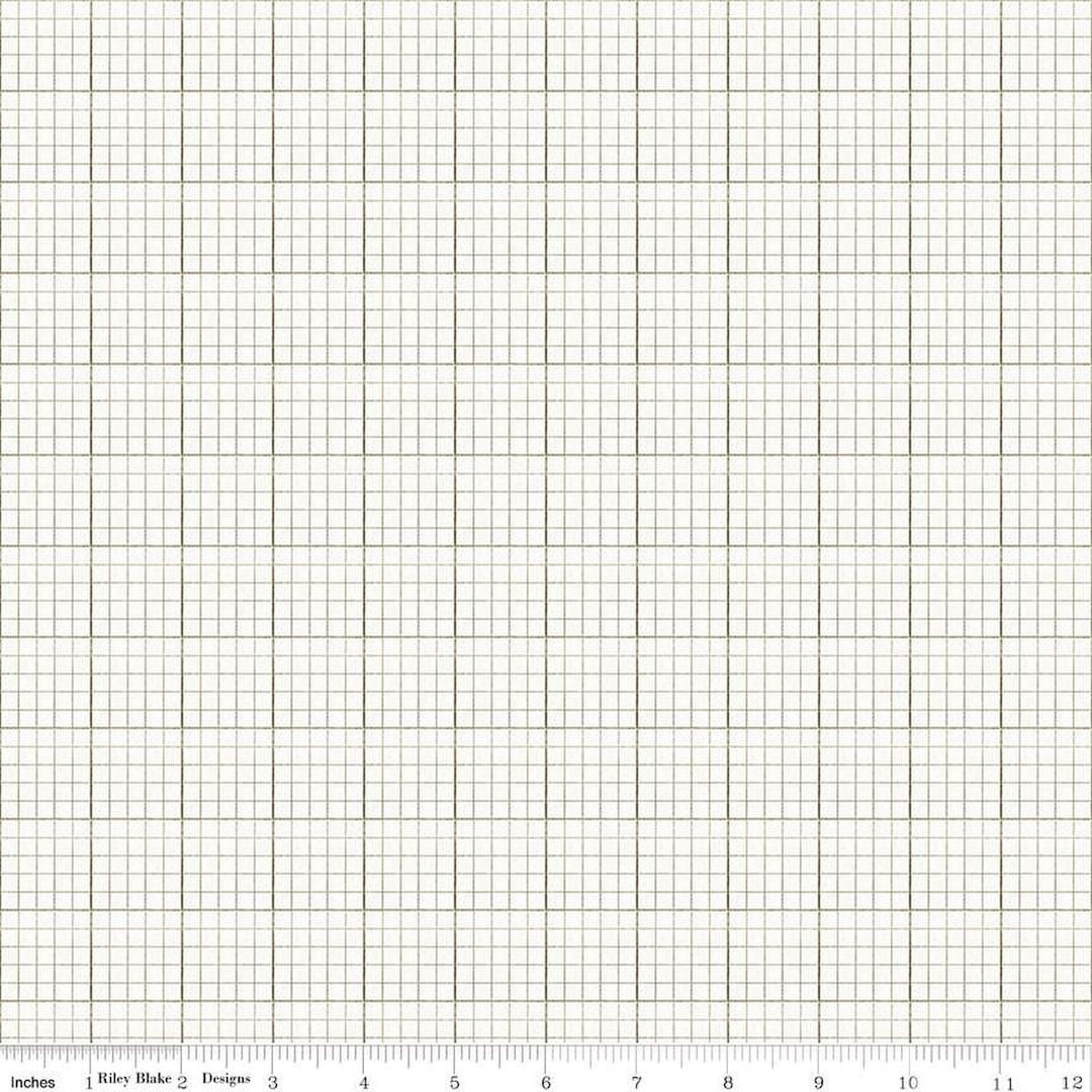Journal Basics Gray Graph Paper Yardage by J Wecker Frisch for Riley ...