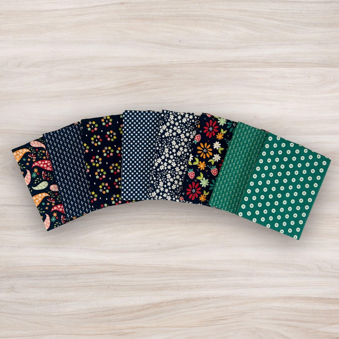 Raspberry Summer Blue Colorway Custom Fat Quarter Bundle Yardage by ...