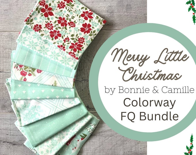 Sale Merry Little Christmas Aqua Colorway FQ Bundle 8 FQ Custom Bundle ...
