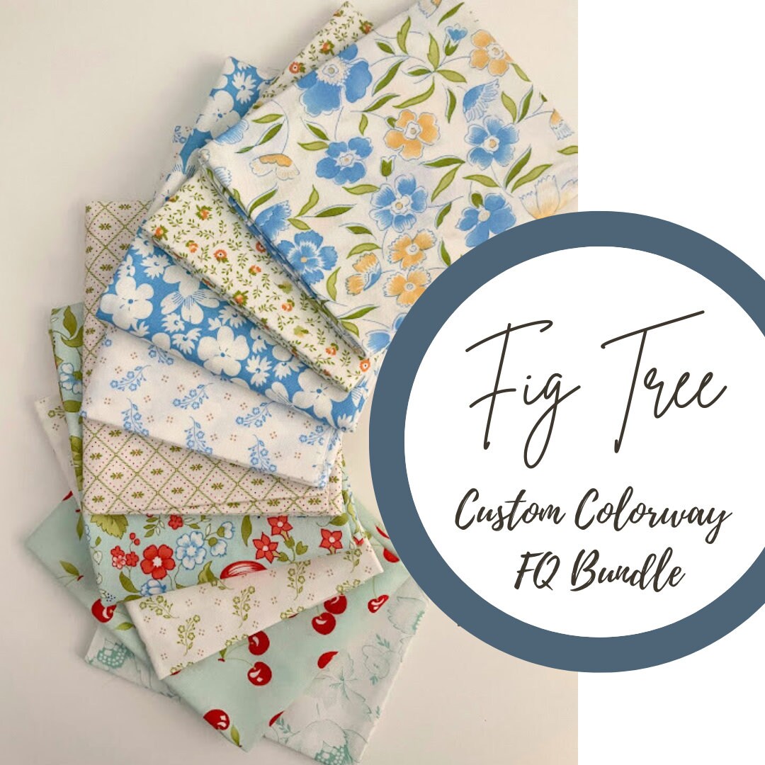Fig Tree Sky Blue Custom Colorway Fat Quarter Bundle 9 Fat Quarters ...