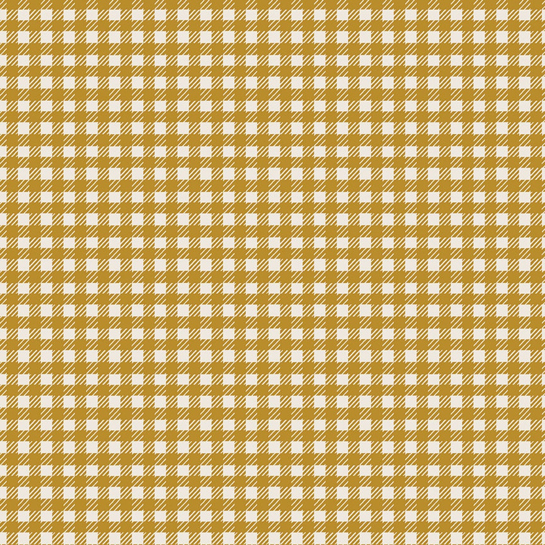 Forgotten Memories Gold Gingham Yardage by Minki Kim for Riley - Etsy
