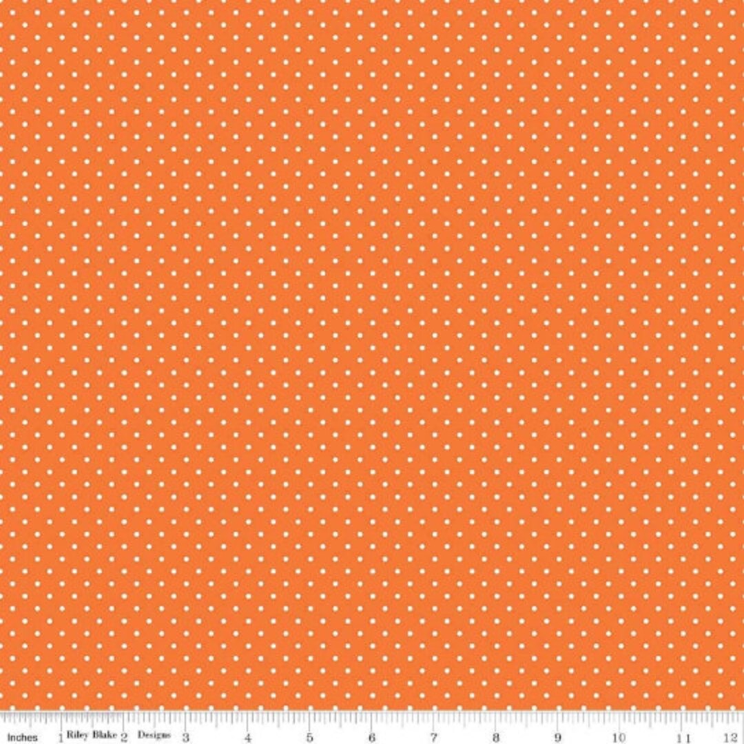 White Swiss Dots on Orange Yardage by Riley Blake Designs - Etsy