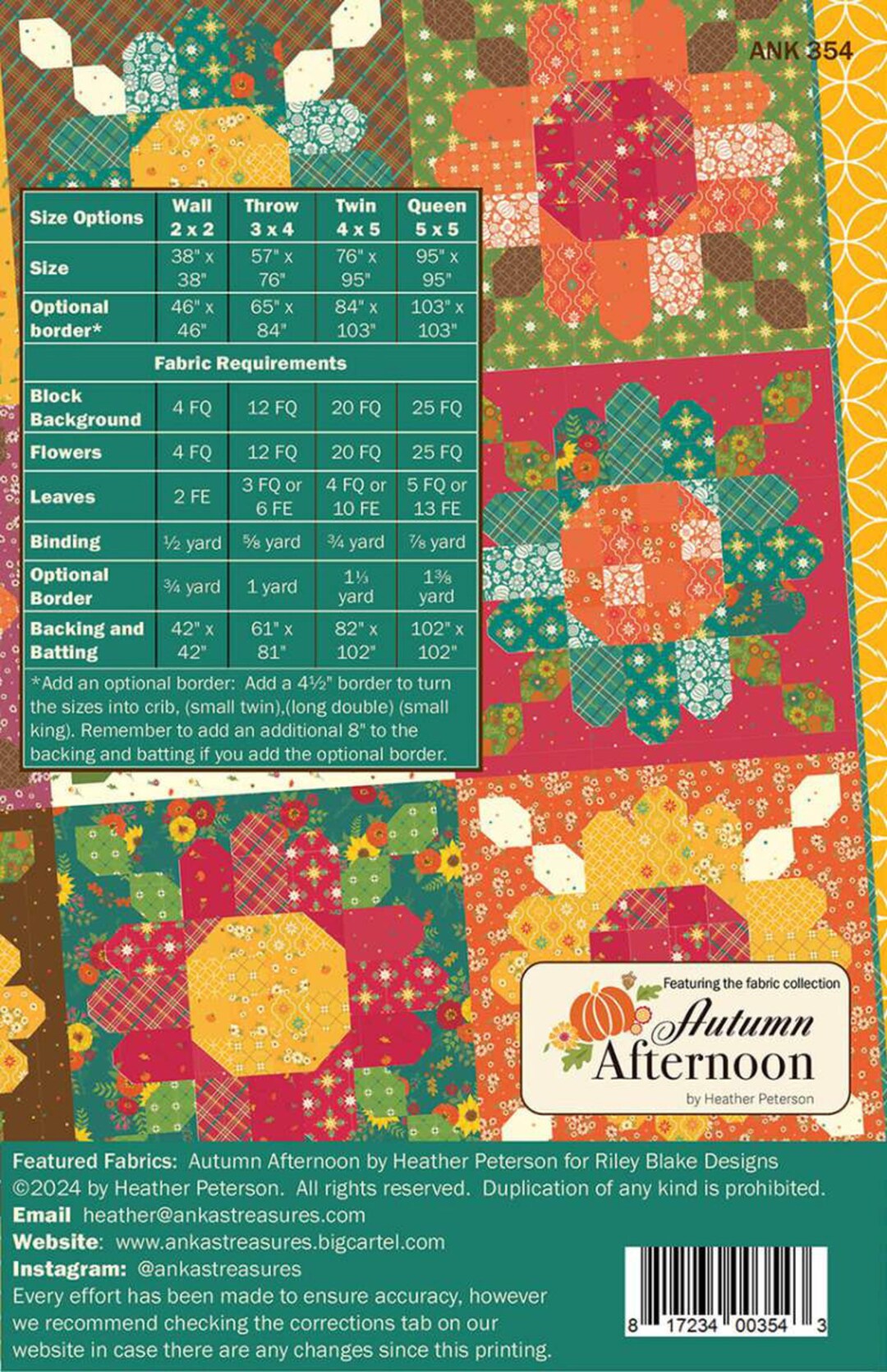 Zinnia Seeds Quilt Pattern by Heather Peterson of Anka's Treasures P154 ...
