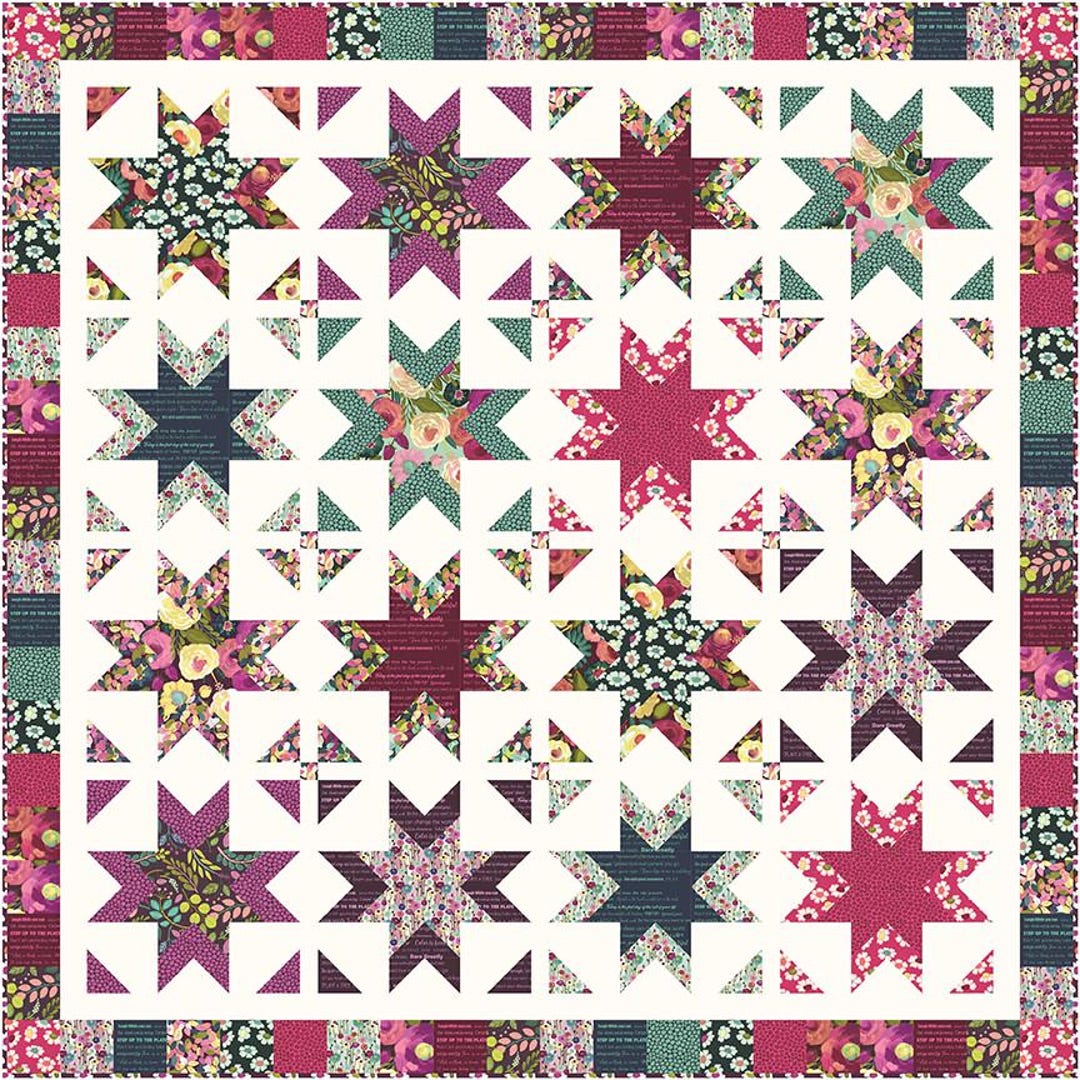Sparklers Custom Quilt Kit by Wendy Sheppard Featuring Fragrant Fields by Lila Tueller for Riley ...