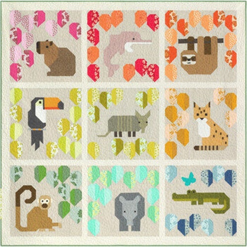 Lookout Tree and Animal Sampler Quilt Pattern by Elizabeth - Etsy