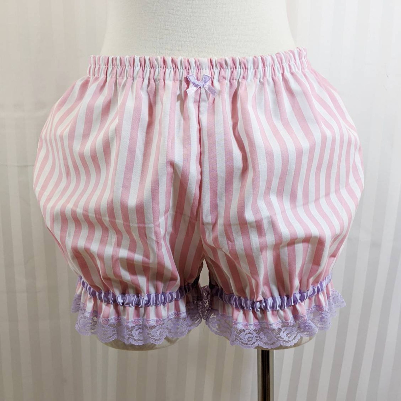 Pink Striped Fairy Kei Pastel Micro Mini Lolita Bloomers Adult--small ...