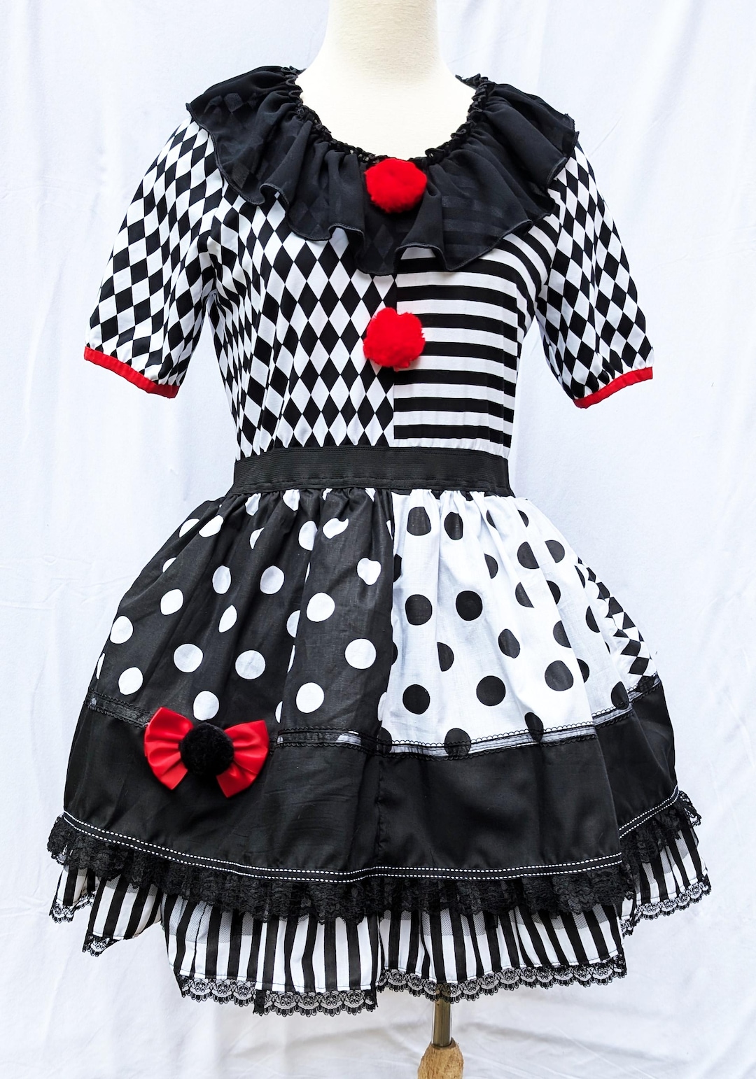 VK Freakshow Harlequin Dots and Diamonds Clown Kei Clowncore Clown ...