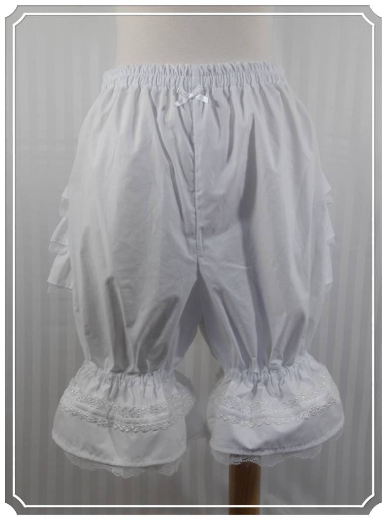 White Fancy Ruffle Knee Length Bloomers Steampunk Lolita Adult Women - Etsy