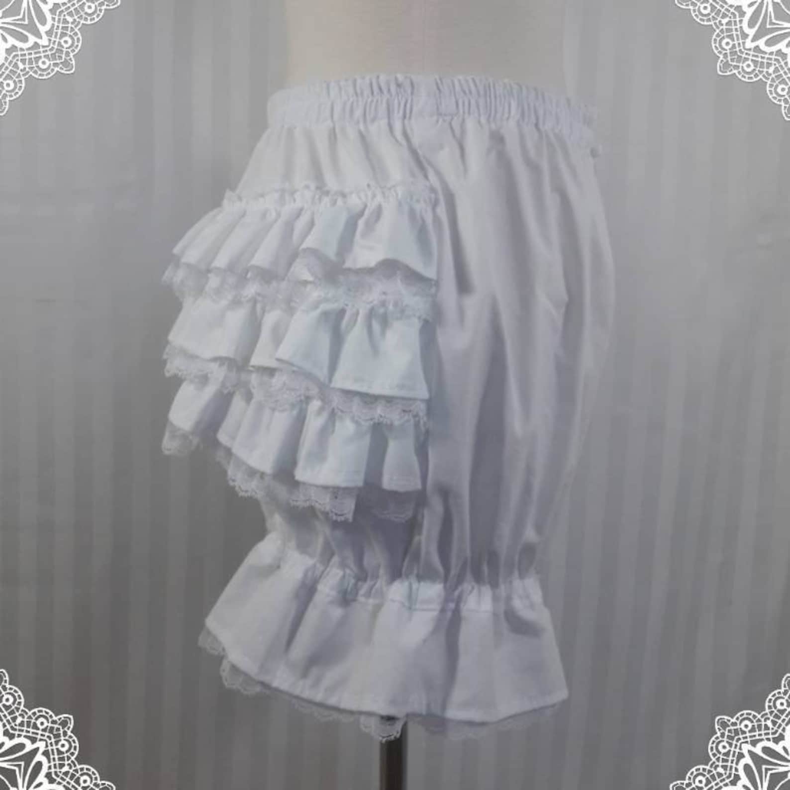White Fancy Ruffle Short Bloomers Steampunk Lolita Adult Women - Etsy