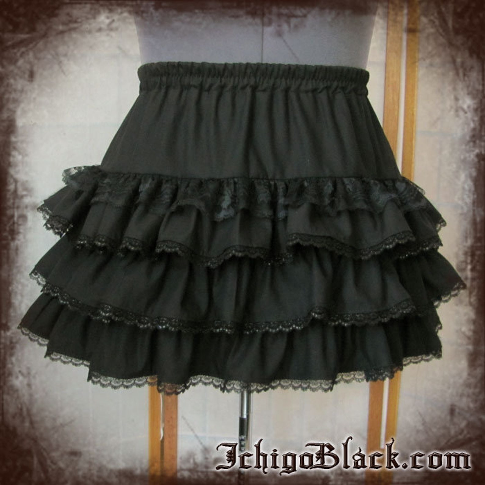 CHOOSE YOUR COLOR Custom Ruffled Skirt Gothic Goth Lolita Visual Kei ...
