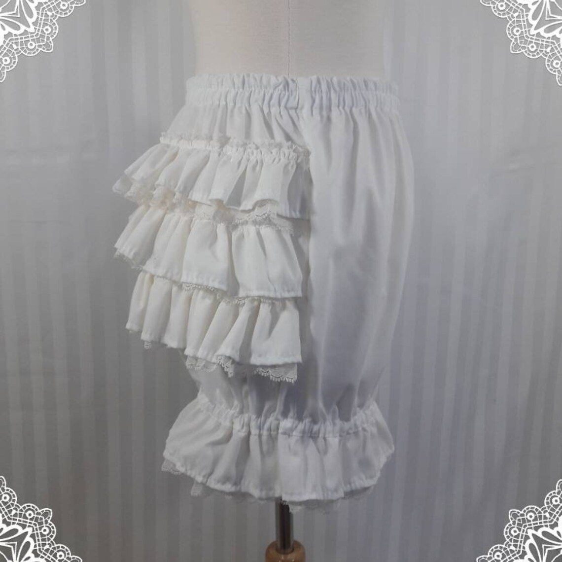 Ivory Fancy Ruffle Short Bloomers Steampunk Lolita Adult Women Small to ...