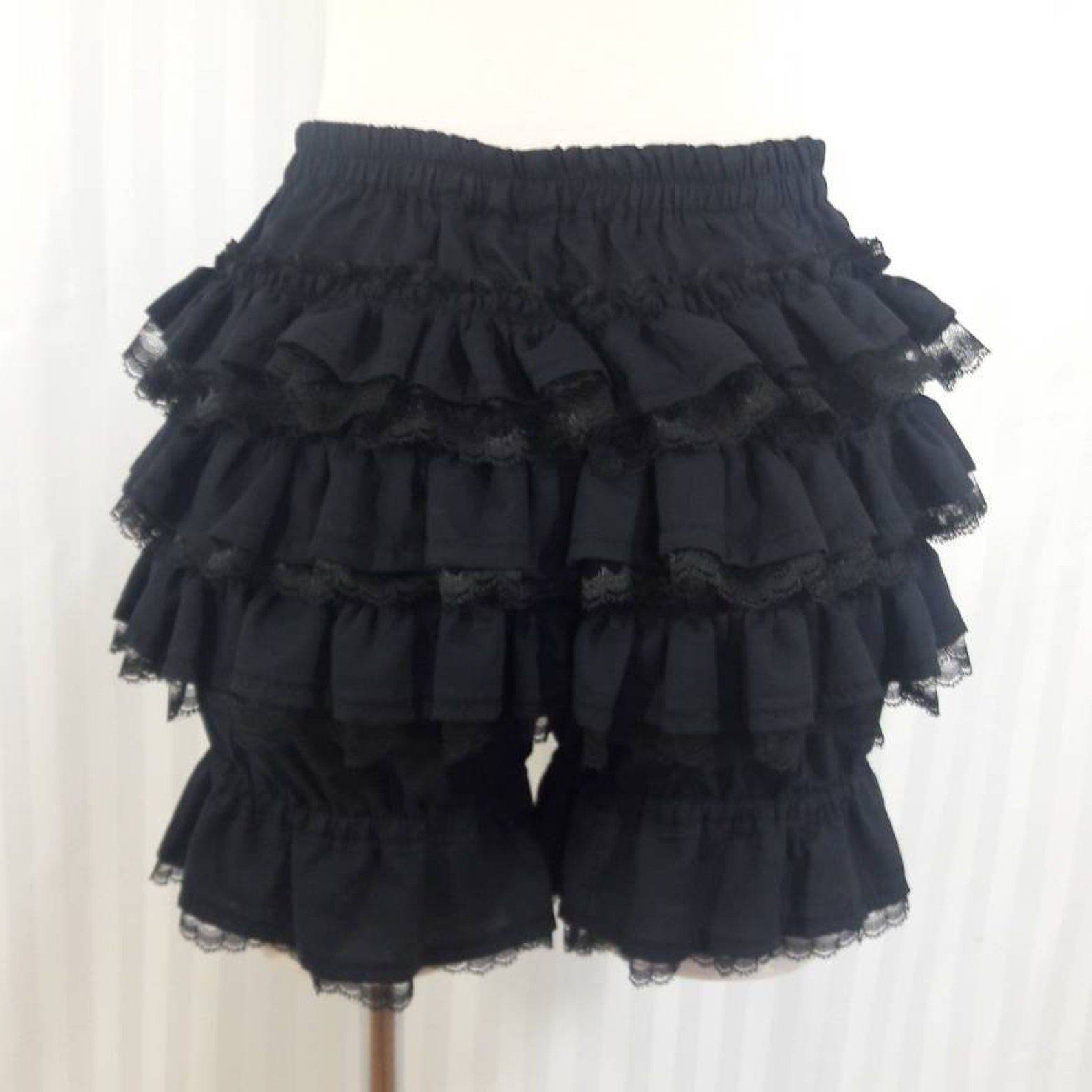Black Fancy Ruffle Short Bloomers Steampunk Lolita Adult Women - Etsy