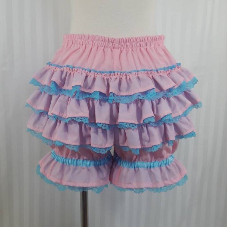 Pink Fancy Ruffle Short Mini Bloomers Fairy Kei Decora Pop Pastel Goth ...