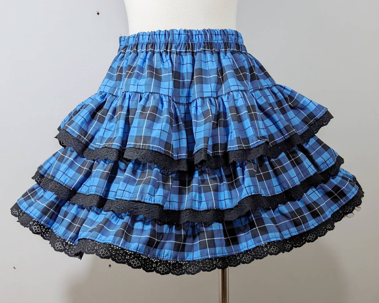 Punk Lolita Plaid Ruffle Skirt Punk Lolita Adultsmall to - Etsy