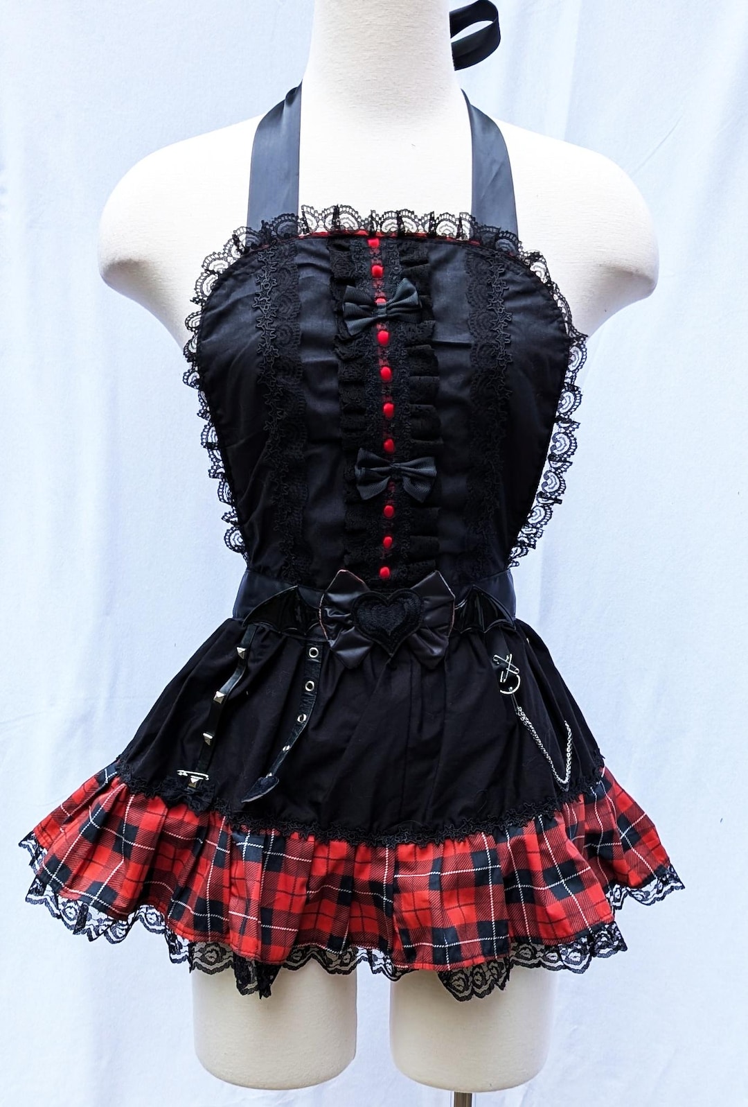 VK Freakshow Babydoll Goth School Girl Maid Halloween Apron Quick ...
