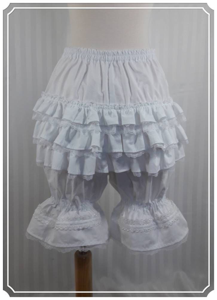 White Fancy Ruffle Knee Length Bloomers Steampunk Lolita Adult - Etsy