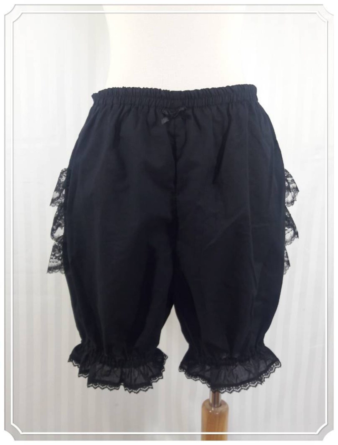 Black Ruffle Above the Knee Bloomers Steampunk Lolita Adult Women Small ...