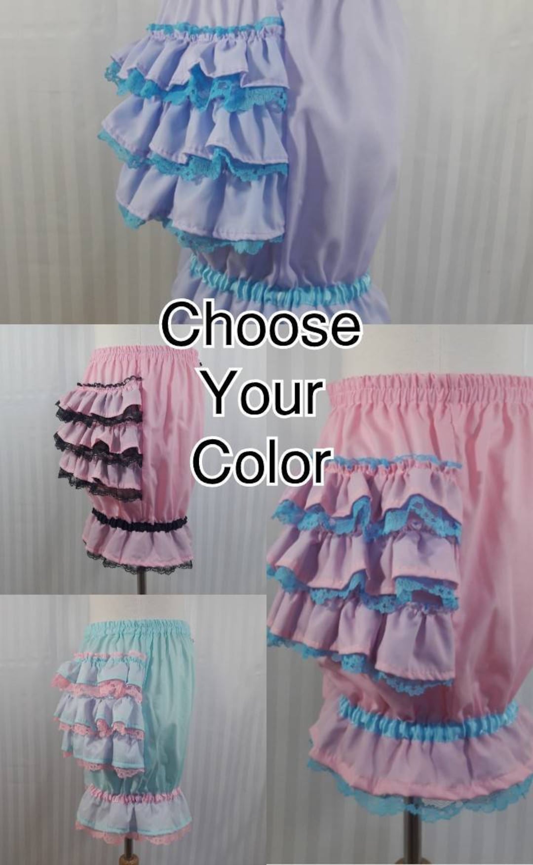 Choose Your Color Fancy Ruffle Short Mini Bloomers Fairy Decora Pop Kei ...