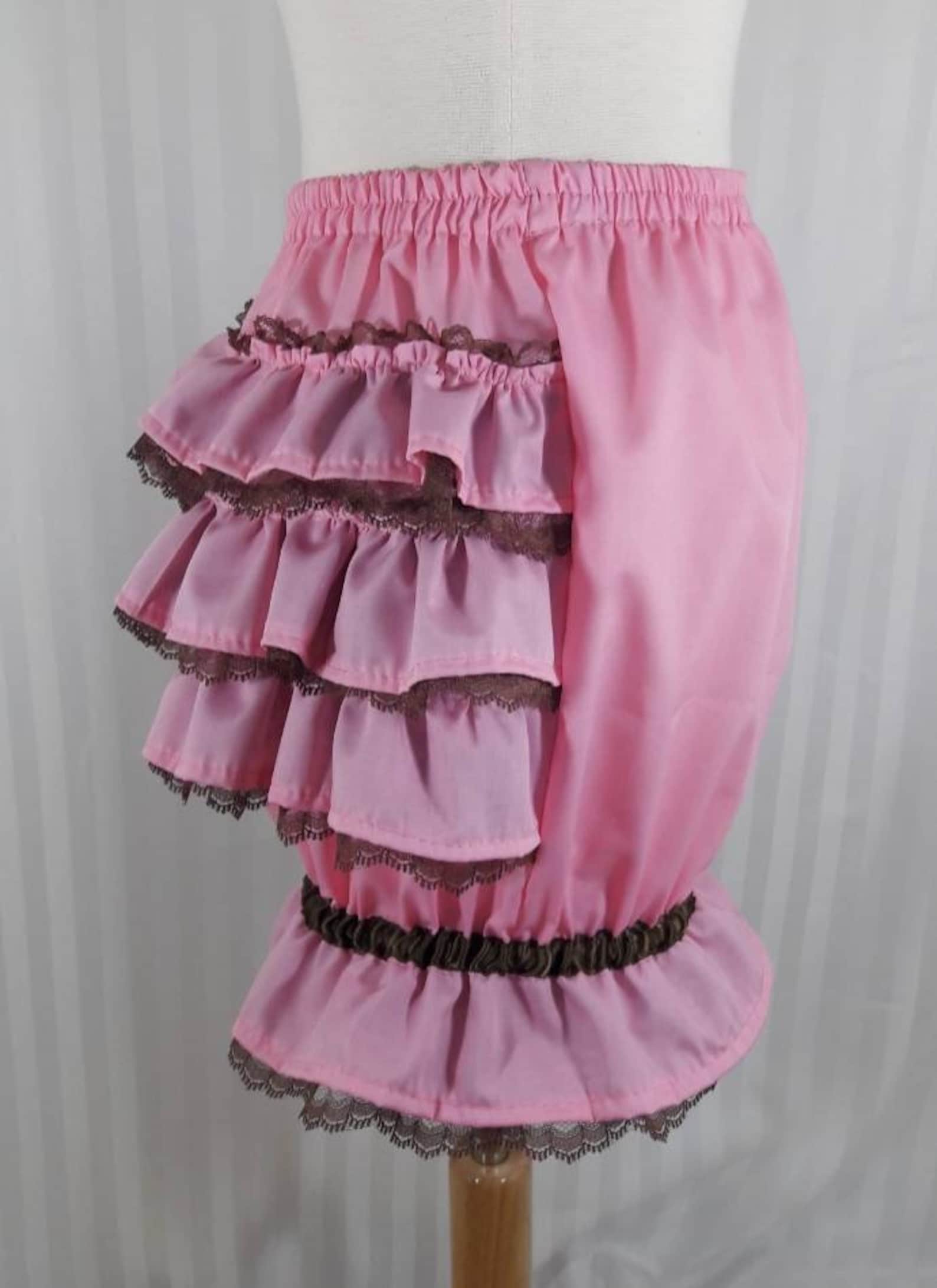 Pink Fancy Ruffle Short Mini Bloomers Fairy Kei Decora Pop Pastel Goth ...