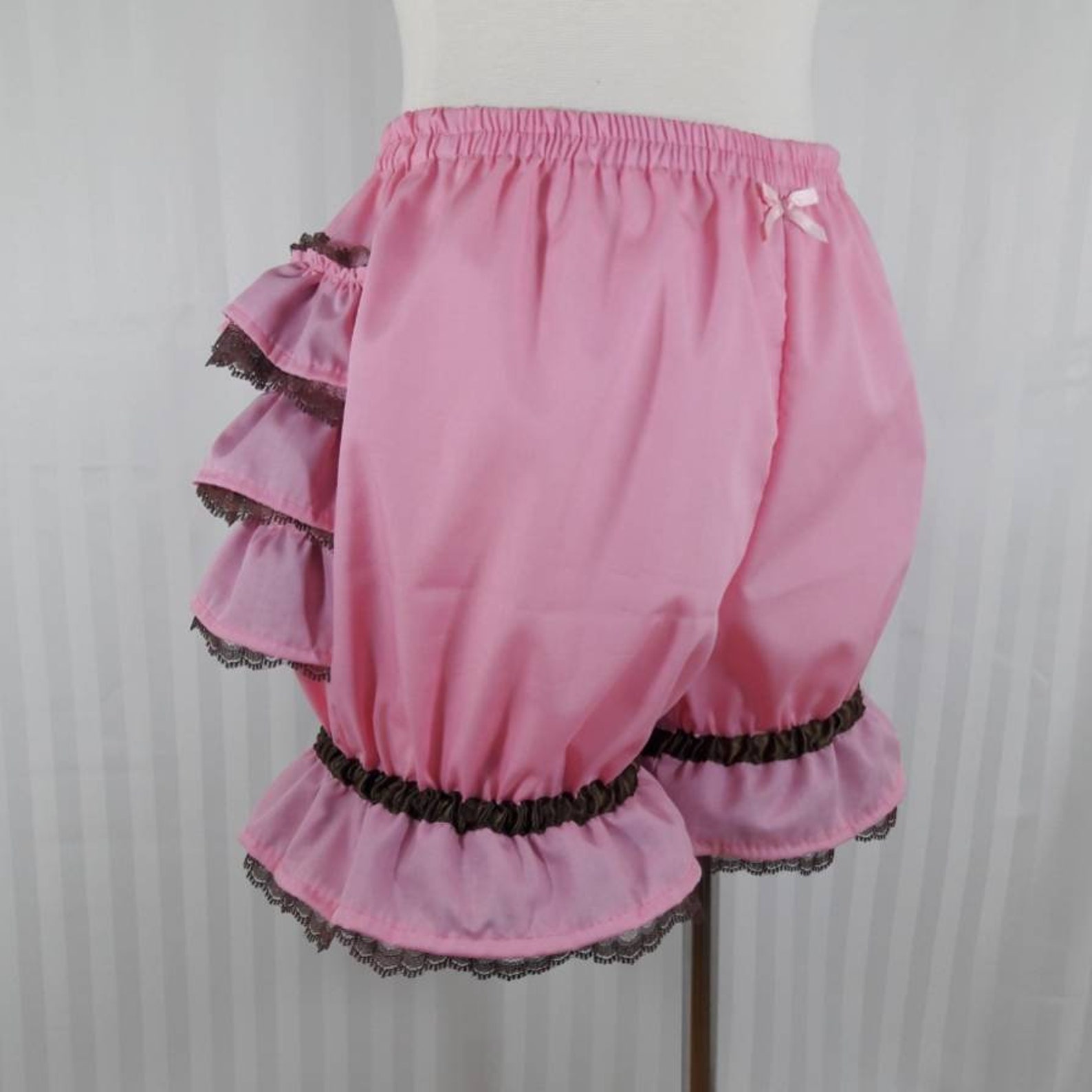 Pink Fancy Ruffle Short Mini Bloomers Fairy Kei Decora Pop Pastel Goth ...