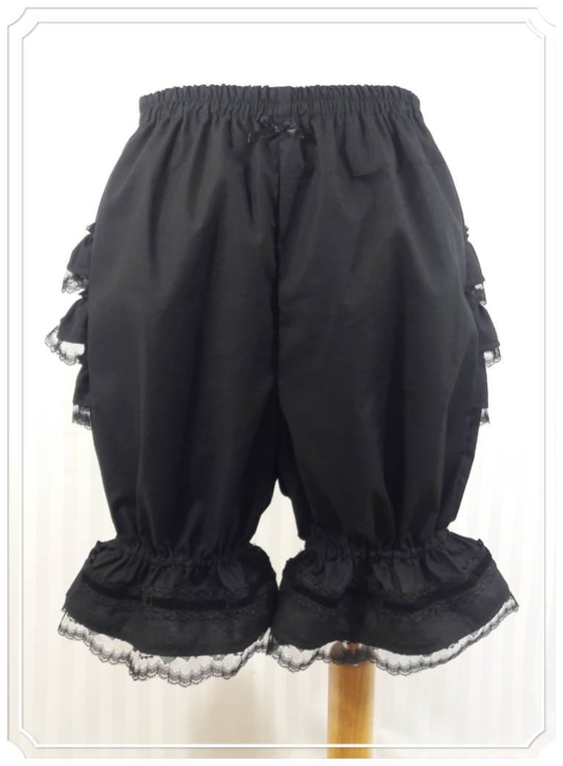 Black Fancy Ruffle Knee Length Bloomers Steampunk Lolita Adult - Etsy