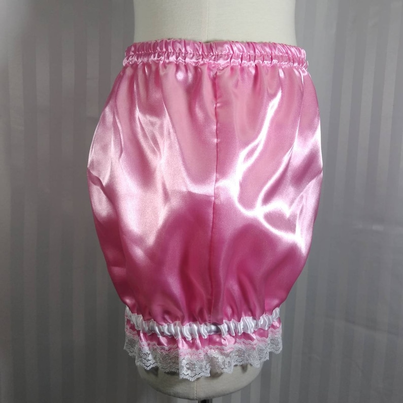 Mini satin burlesque bloomers with white lace trim steampunk | Etsy