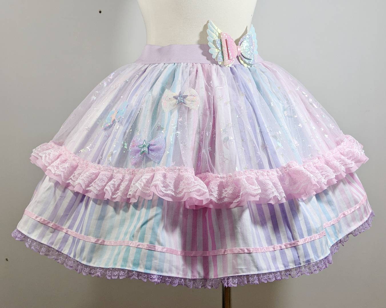 Silver Pearls Candy White Skirt 1