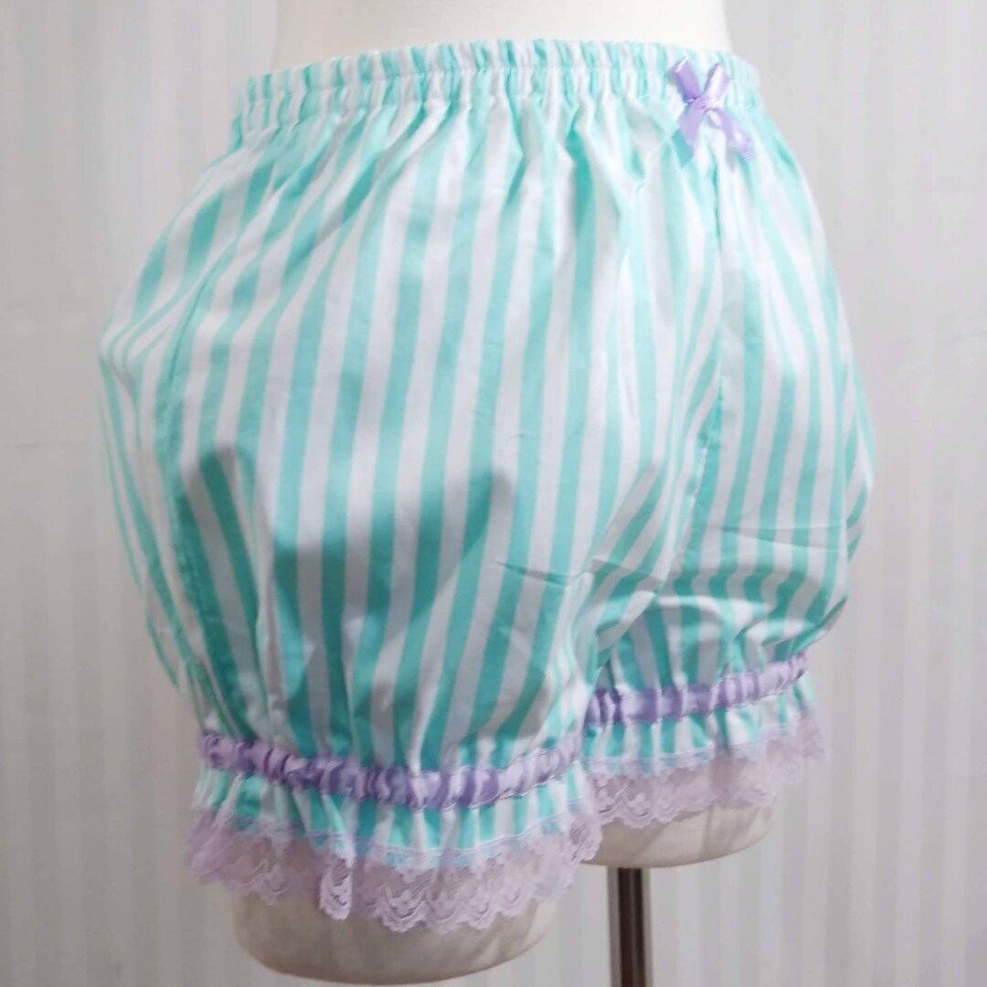 Mint Striped Fairy Kei Pastel Micro Mini Lolita Bloomers Adult--small ...