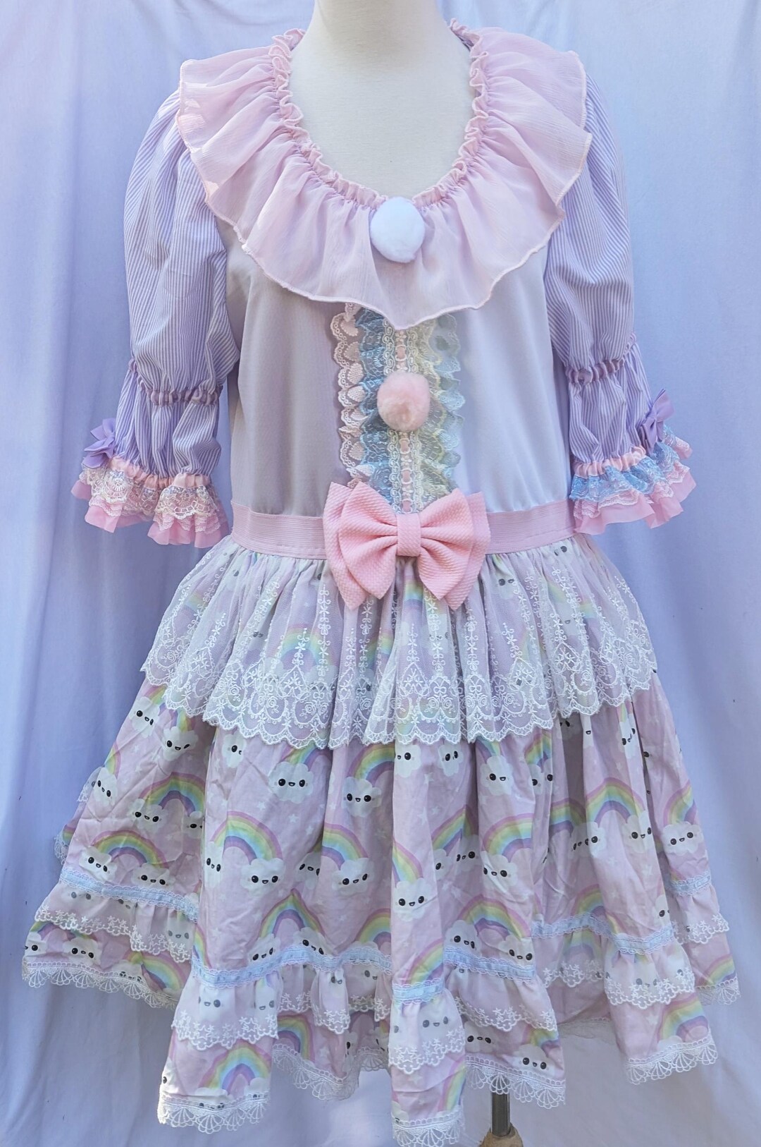 VK Freakshow Harlequin Pastel Rainbow Clown Kei Clowncore Clown ...