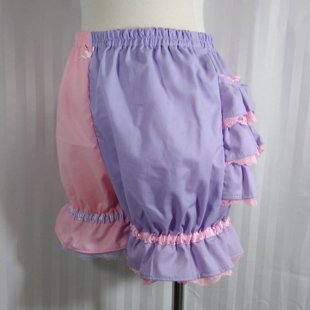 Cotton Candy Split Color Fancy Ruffle Short Mini Bloomers Fairy Decora ...