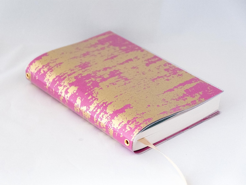 Paperback Book Cover Hot Pink Gold Metallic Brushstroke - Etsy