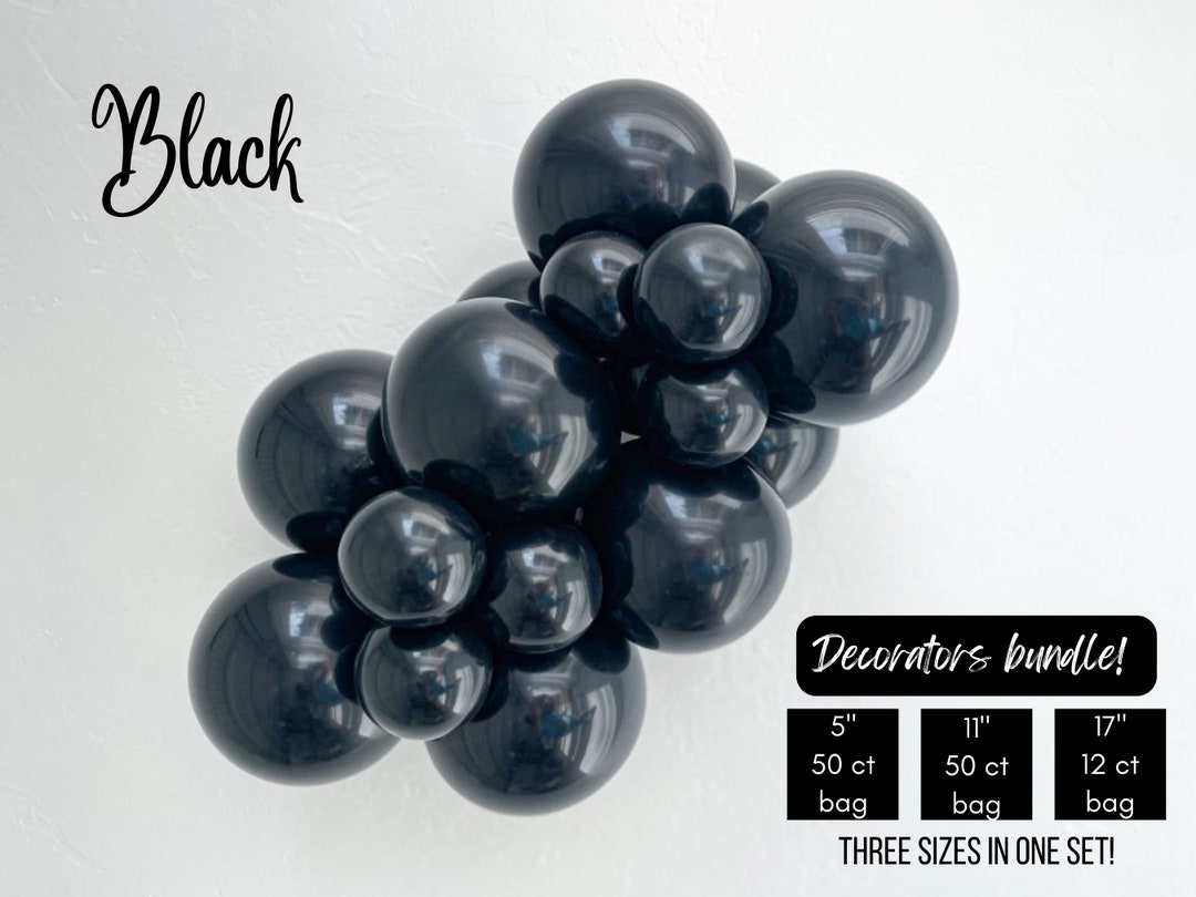 TUFTEX Black Decorators Bundle 5, 11, and 17 Combo Pack TUFTEX Balloons ...