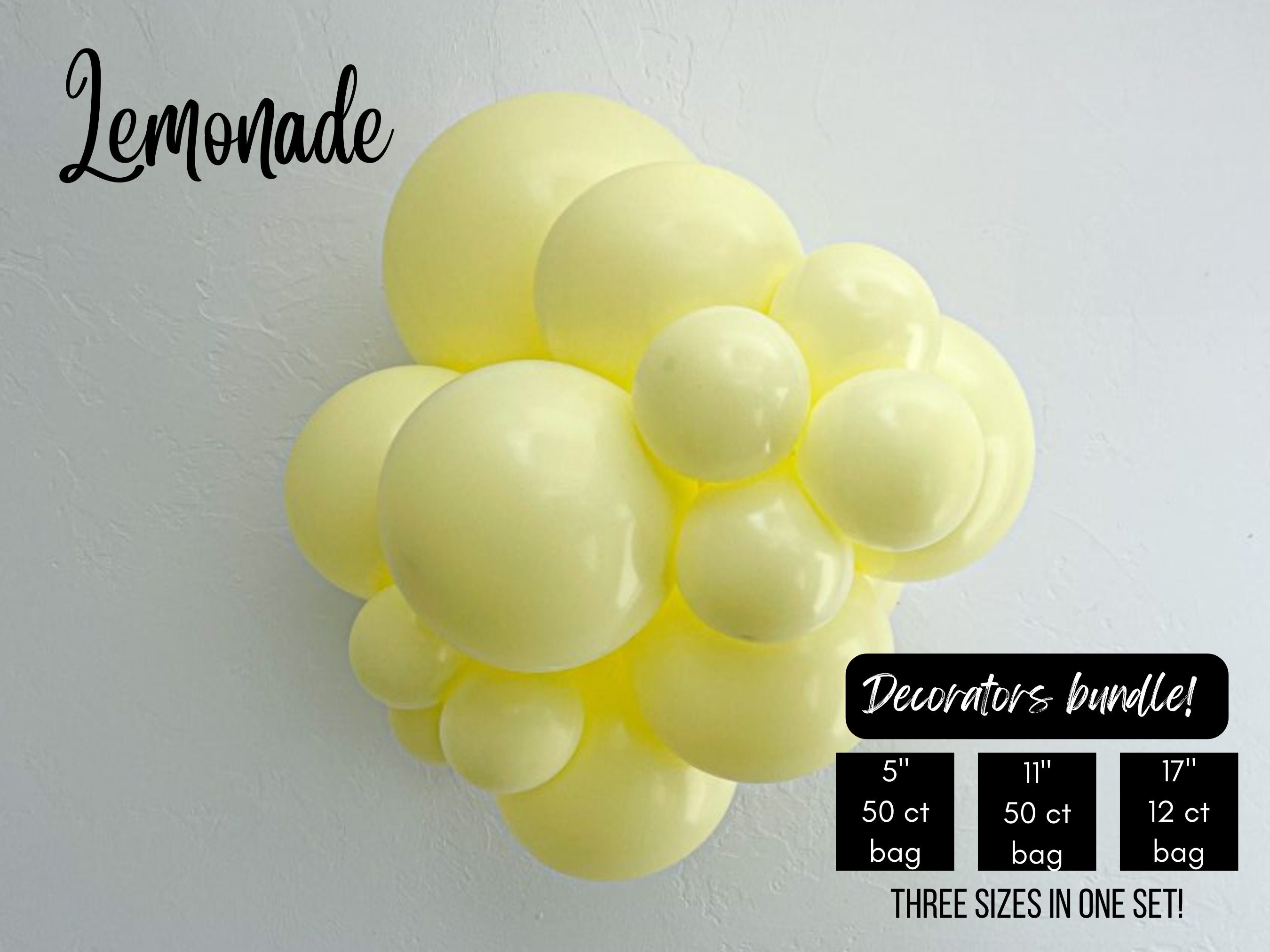 TUFTEX Lemonade Decorators Bundle 5, 11, 17 Combo Pack TUFTEX Balloons ...