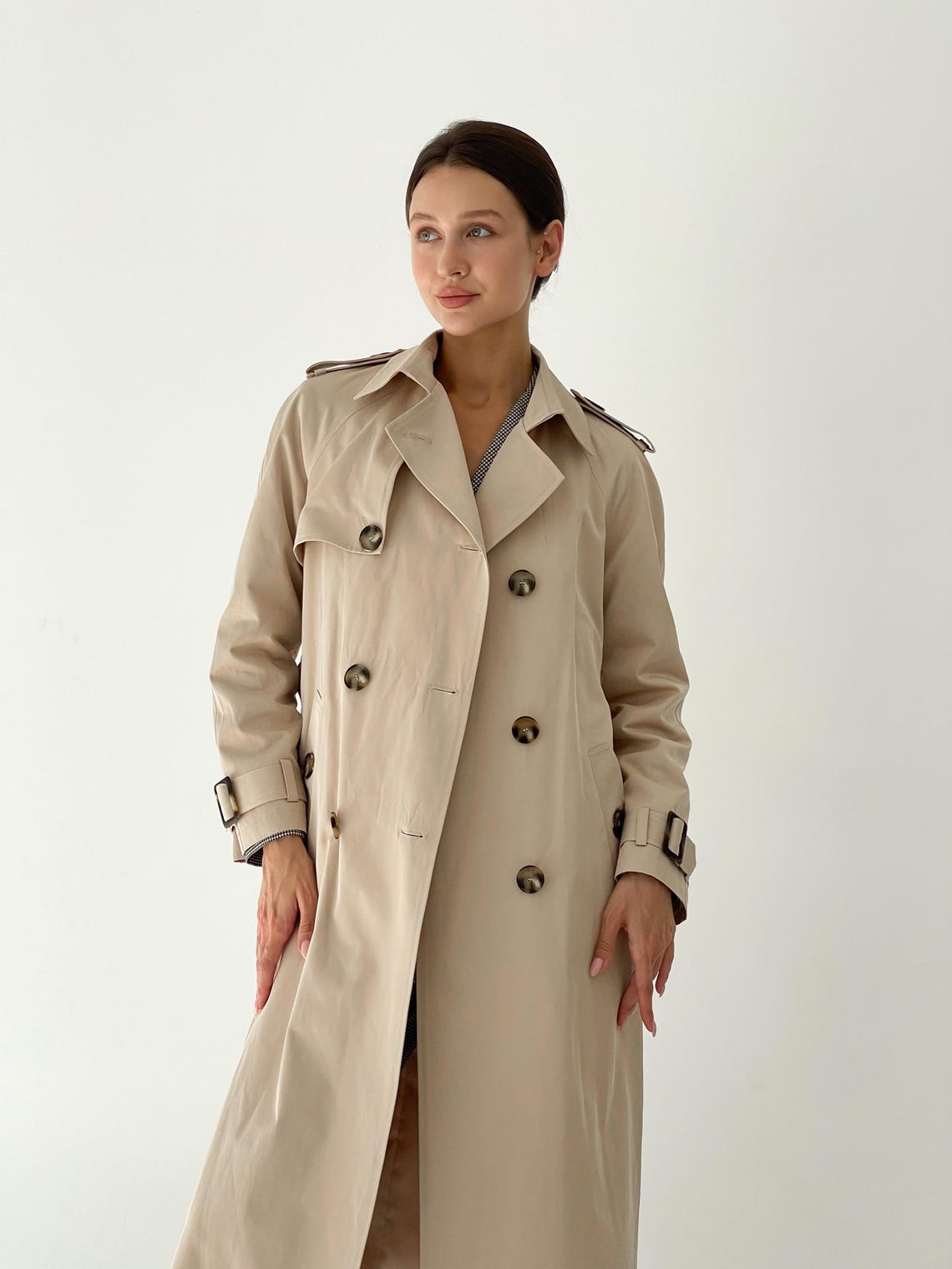 Beige Trench Coat, Trench Coat for Women, Oversized Trench Coat for ...