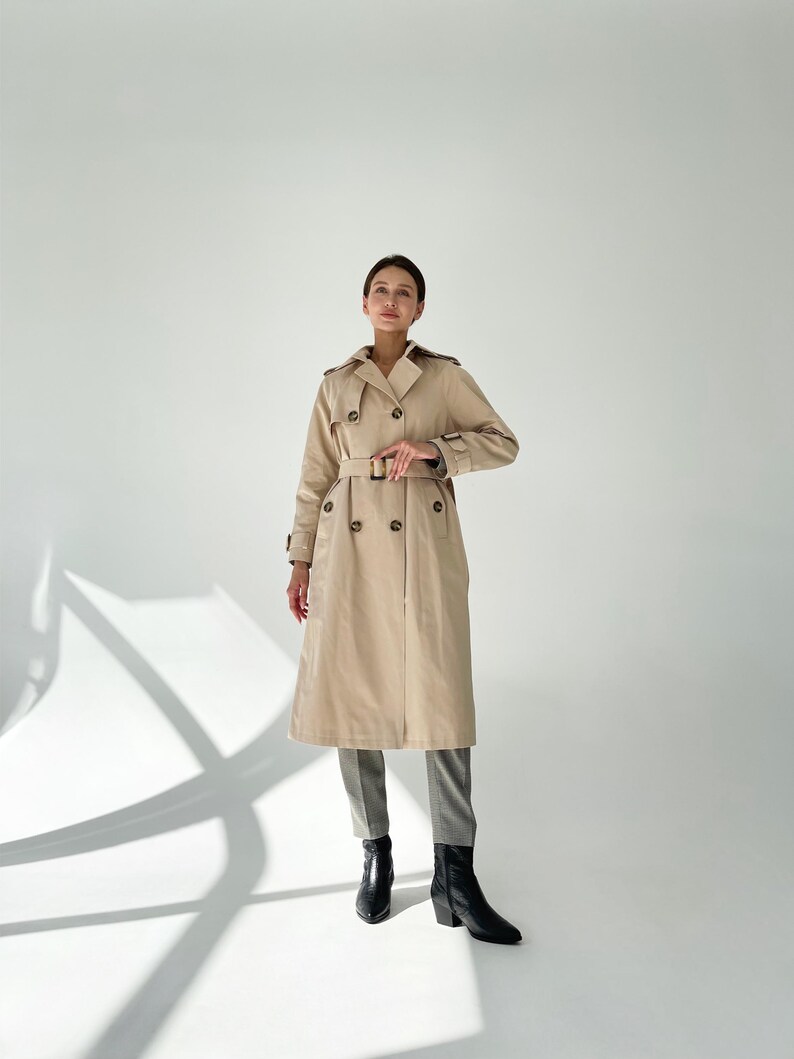 Beige Trench Coat, Trench Coat for Women, Oversized Trench Coat for ...