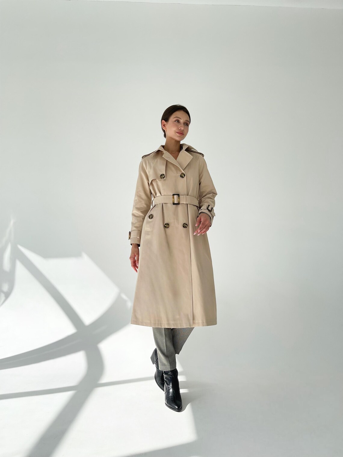 Beige Trench Coat, Trench Coat for Women, Oversized Trench Coat for ...
